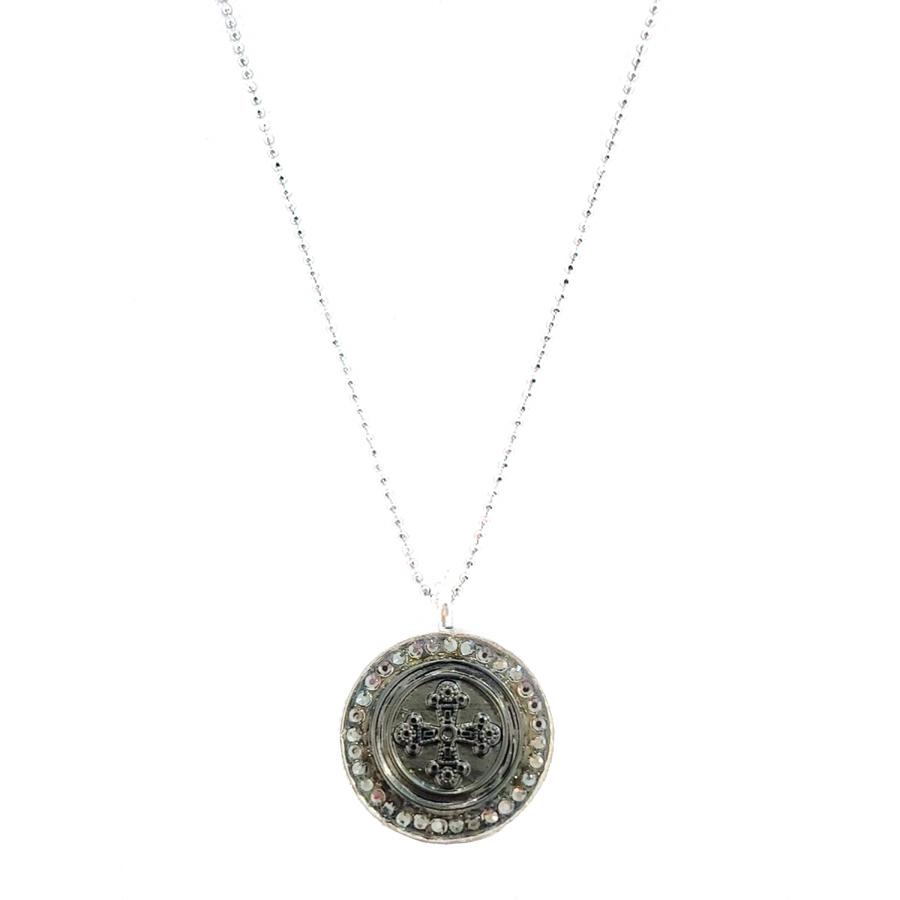 EXPANDED FAITH Silver Round Coin Cross Pendant Necklace – Mustard Seed ...